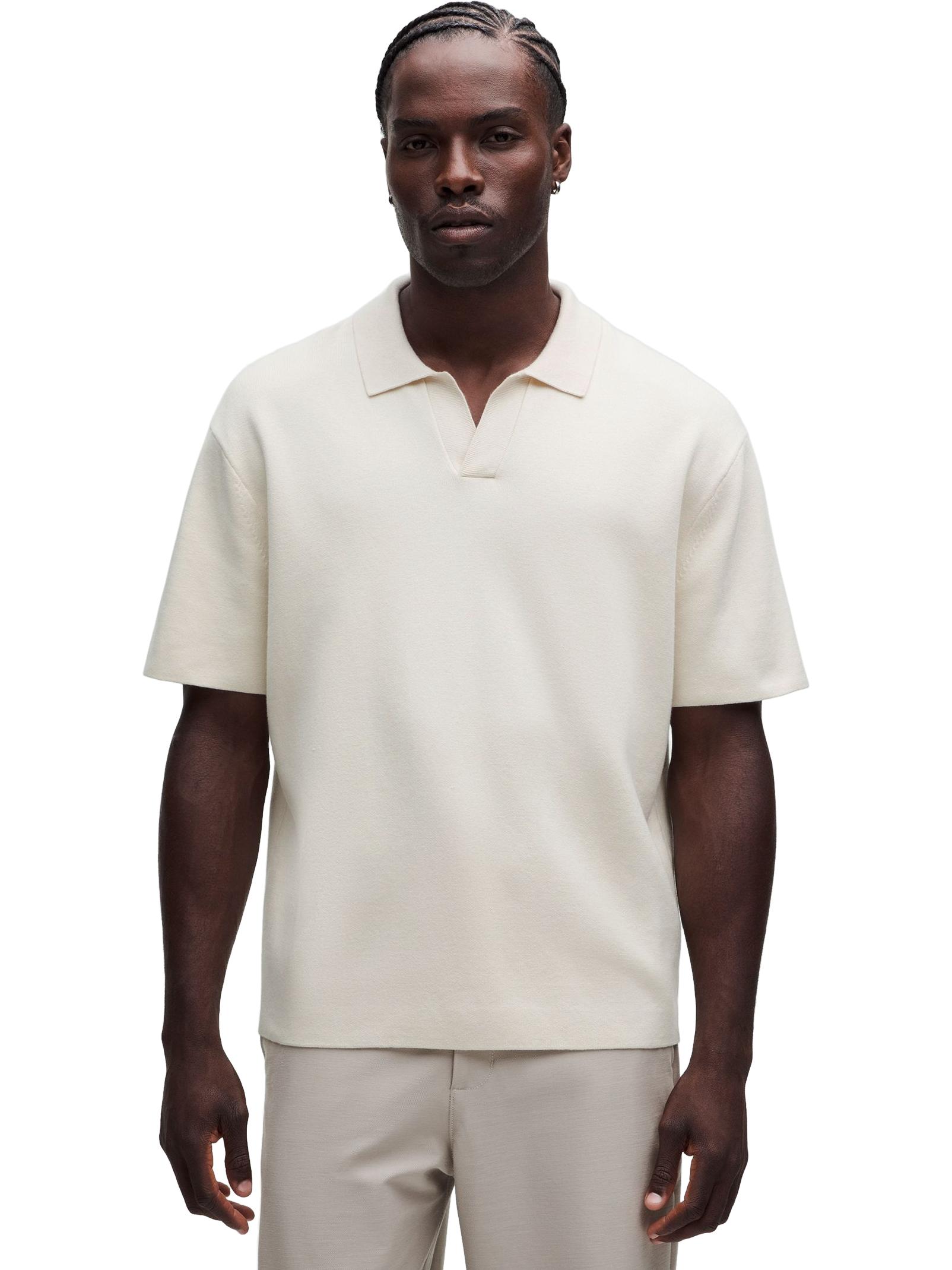 LULULEMON cotton-blend knit short-sleeve polo shirt